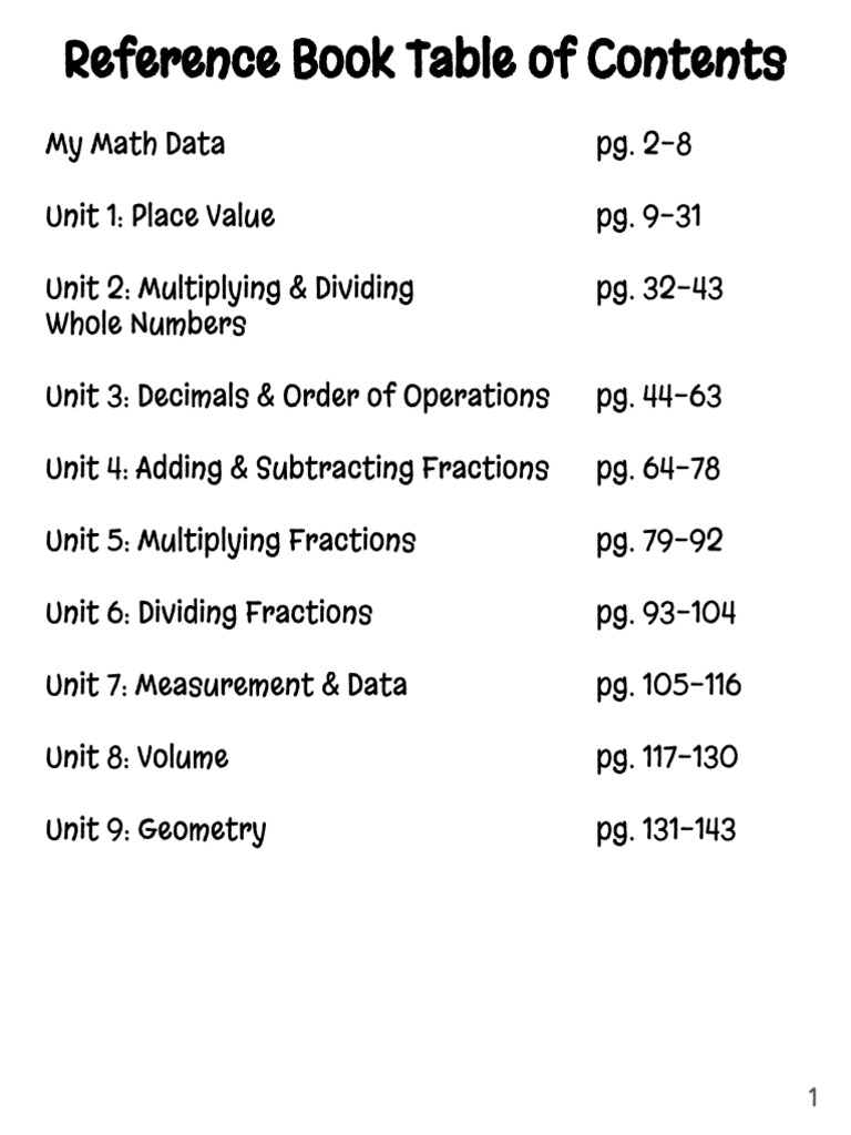 5th Grade Math Reference Book | PDF | Decimal | Numbers