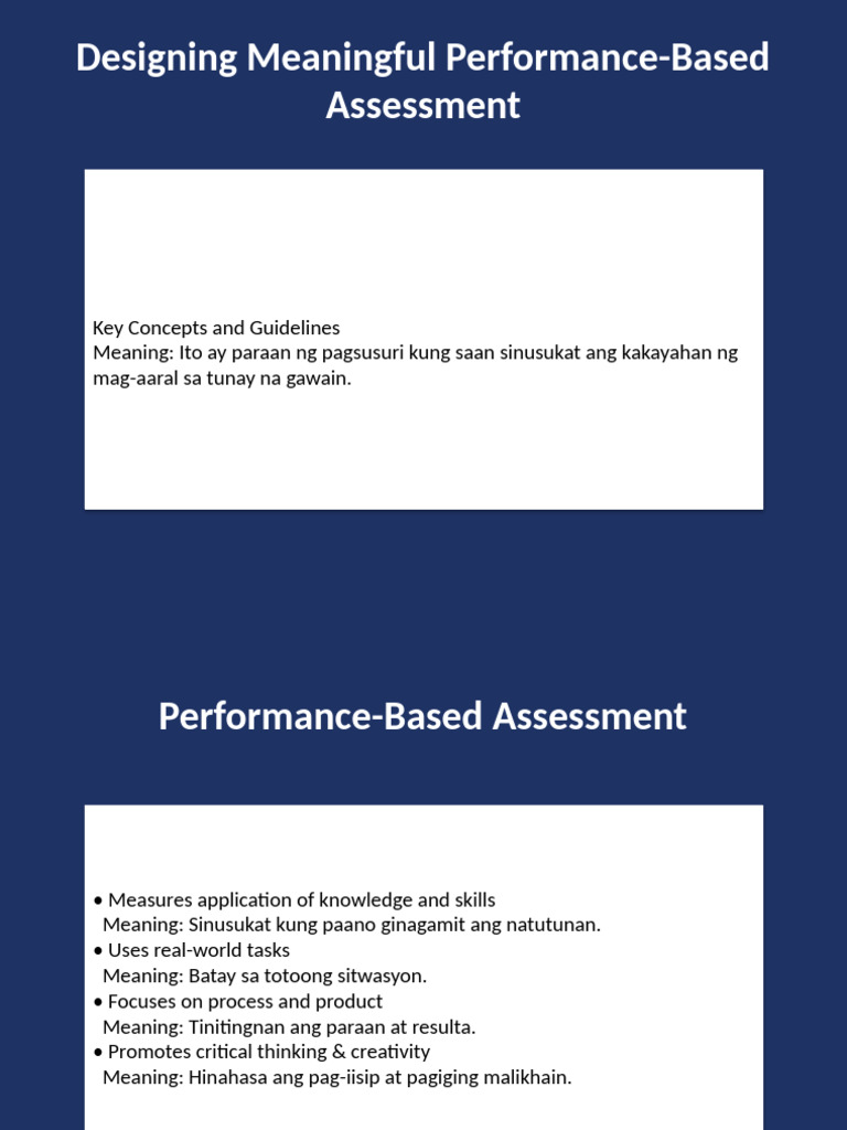Performance-Based Assessment Guide | PDF | Rubric (Academic ...