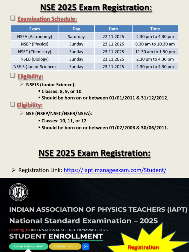 NSE 2025 Exam Registration-1 | PDF