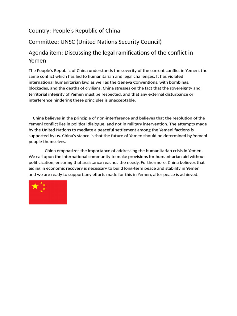 Mun Position Paper | PDF