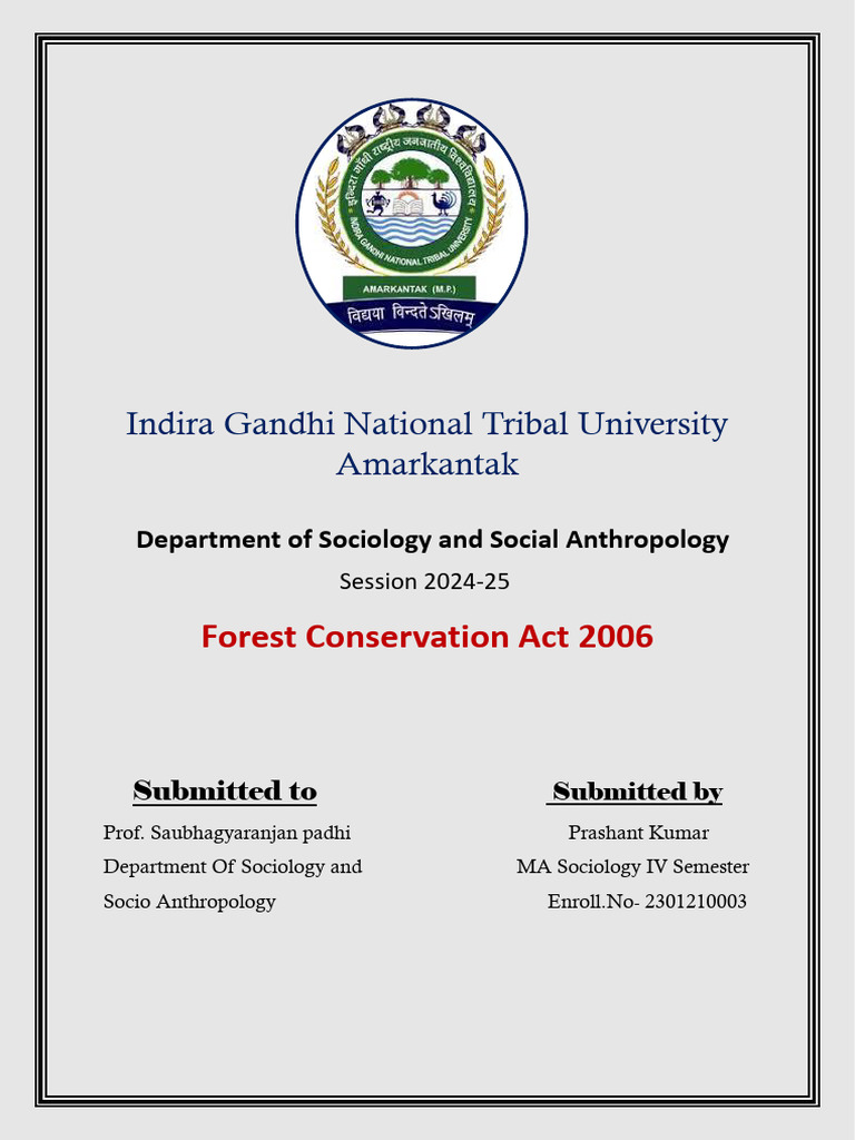Forest Conservation Act 2006 | PDF