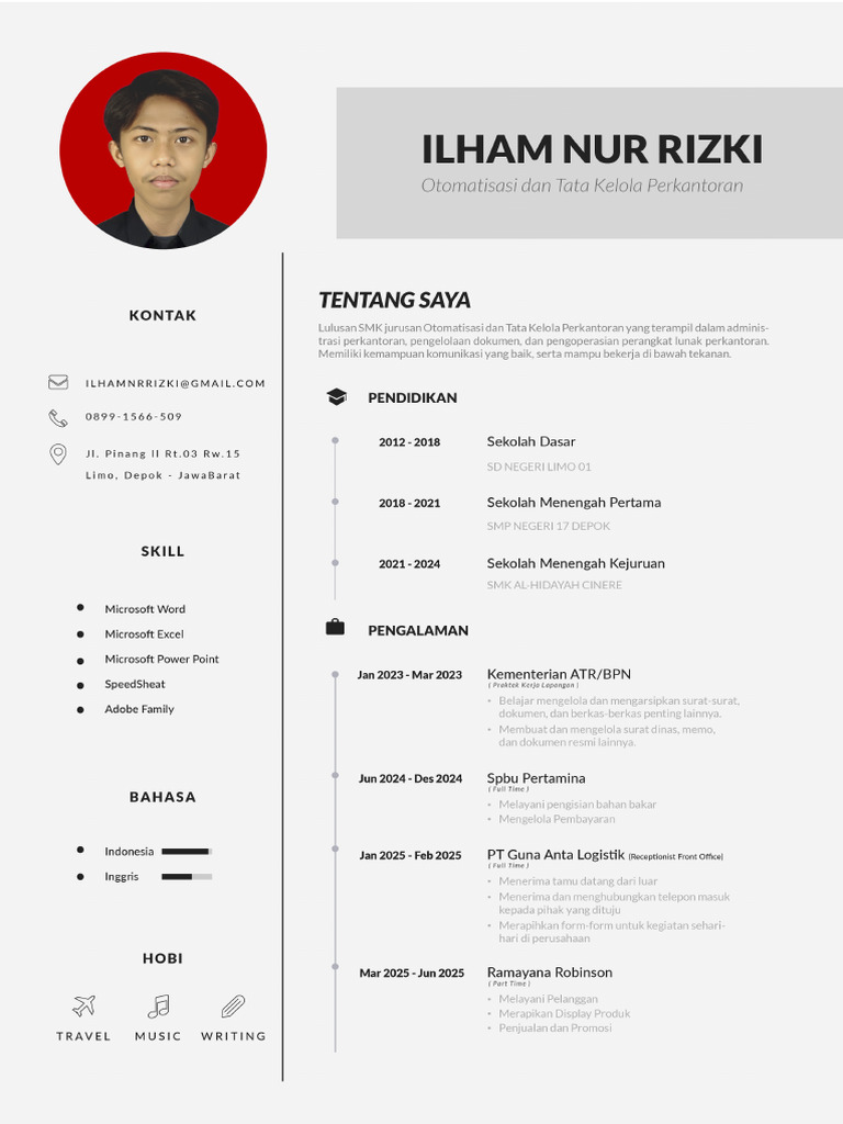 CV Ilham Nur Rizki 2025 | PDF