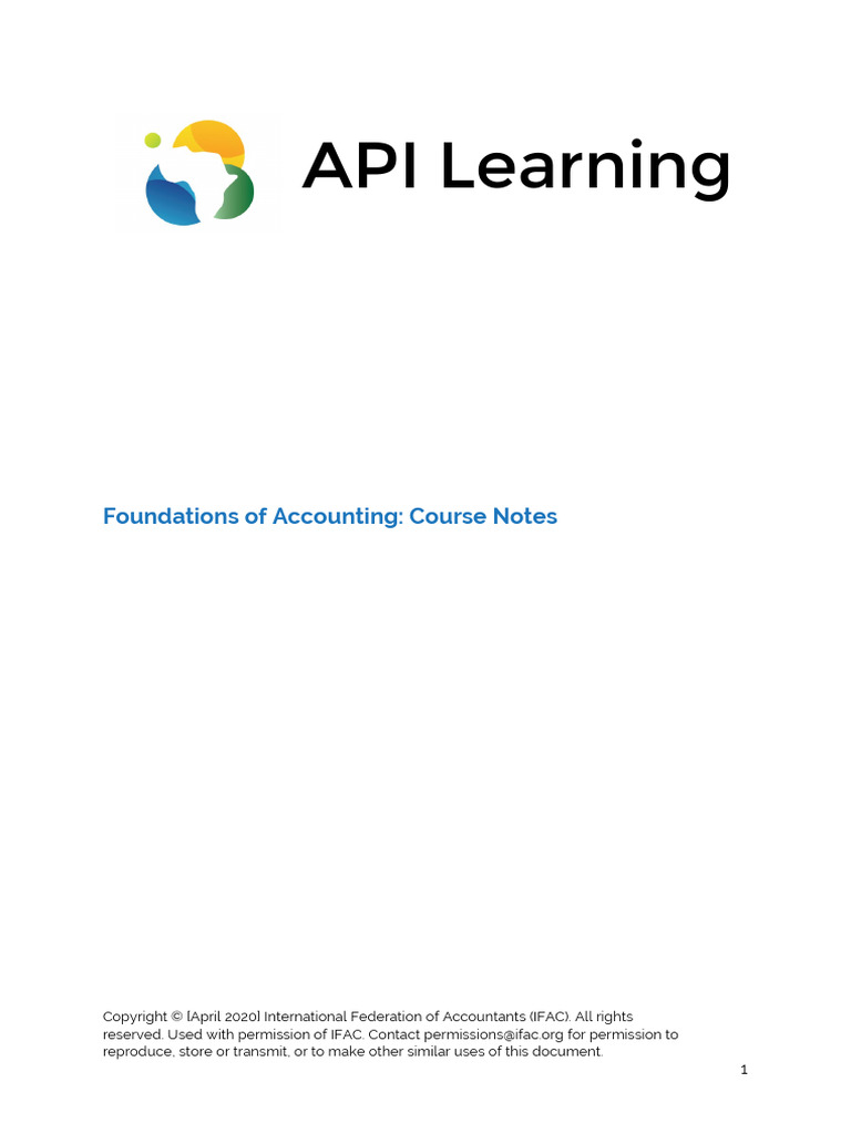 Foundations of Accounting Course Notes | PDF | Accounting | Profession