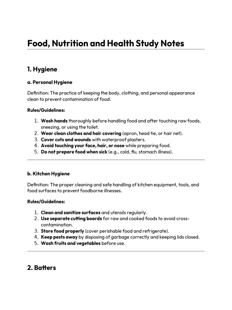 CSEC Food and Nutrition Study Guide | PDF | Cooking | Meal