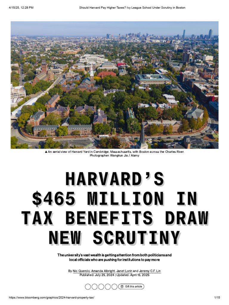 Should Harvard Pay Higher Taxes | PDF | Taxes | Donation