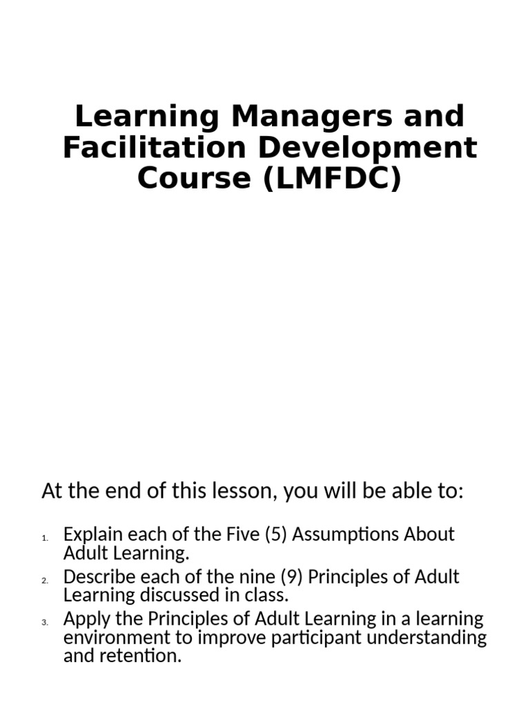 Principles of Adult Learning | PDF | Learning | Adult Education