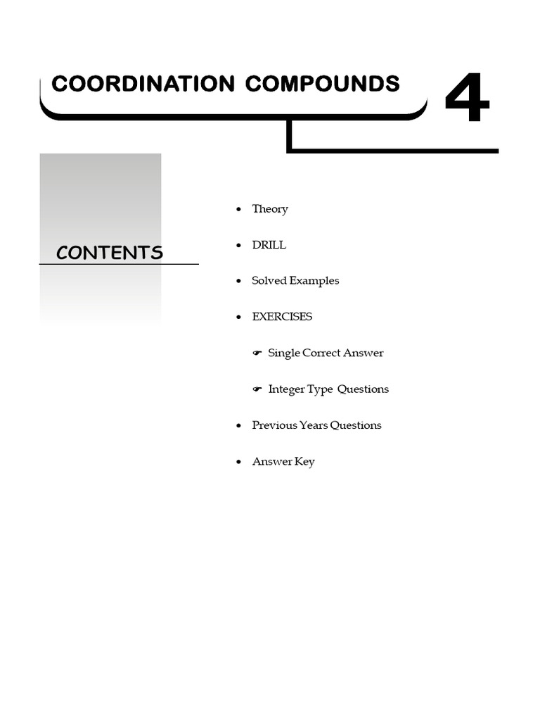 Class 12 Inorganic Chemistry Booklet - 20!07!25 | PDF | Coordination ...
