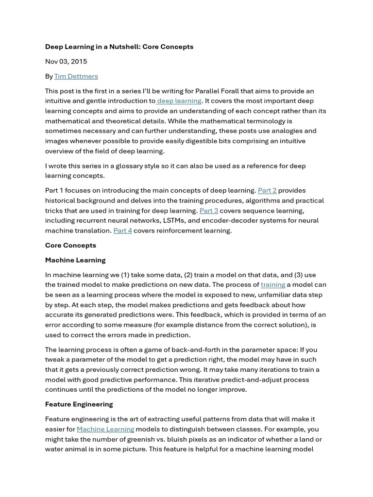 Deep Learning: Core Concepts Explained | PDF | Deep Learning | Logistic ...