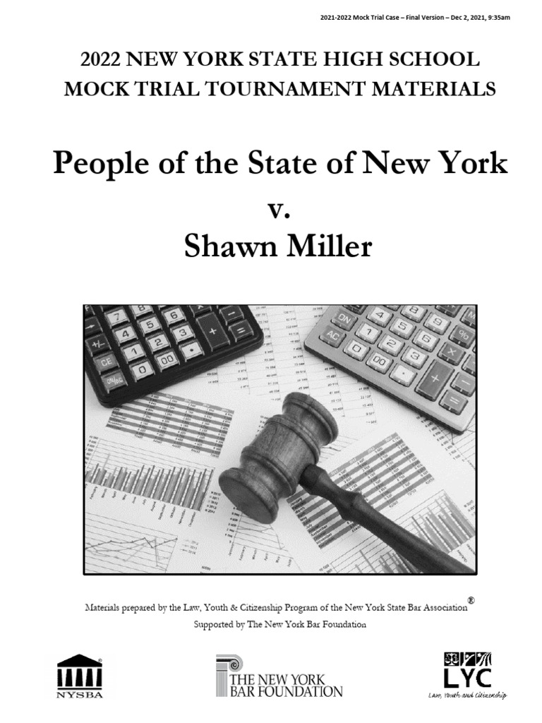 Mock Trial Script | PDF | Witness | Testimony