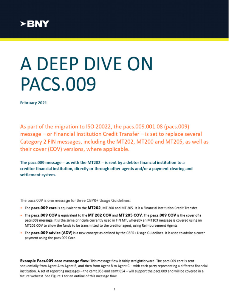 Understanding PACS.009 Messaging | PDF | Financial Services | Banking