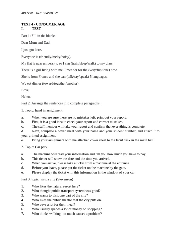Test 4 Reading Consumer Age | PDF