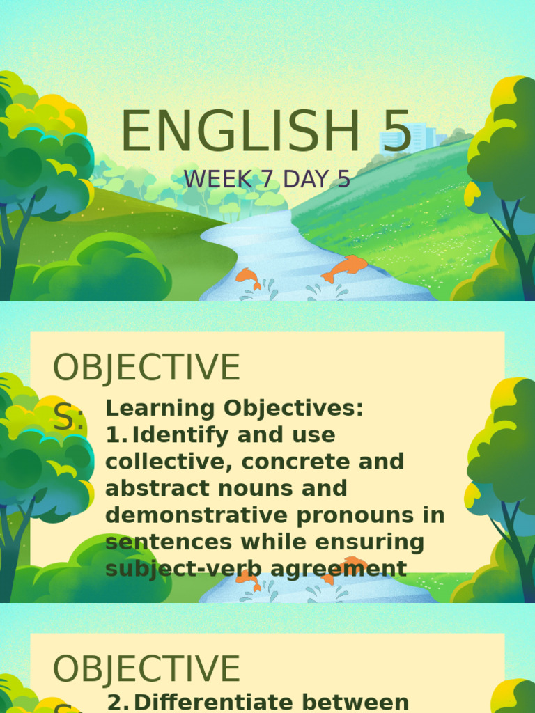 Q1 English 5 Week 7 Day 5 | PDF | Verb | Linguistics