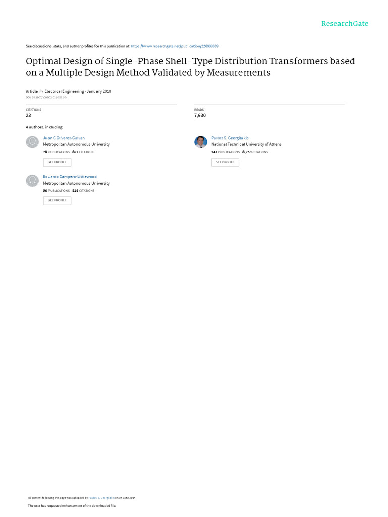 Optimal Design of Single-Phase Shell-Type Distribu | PDF | Transformer ...