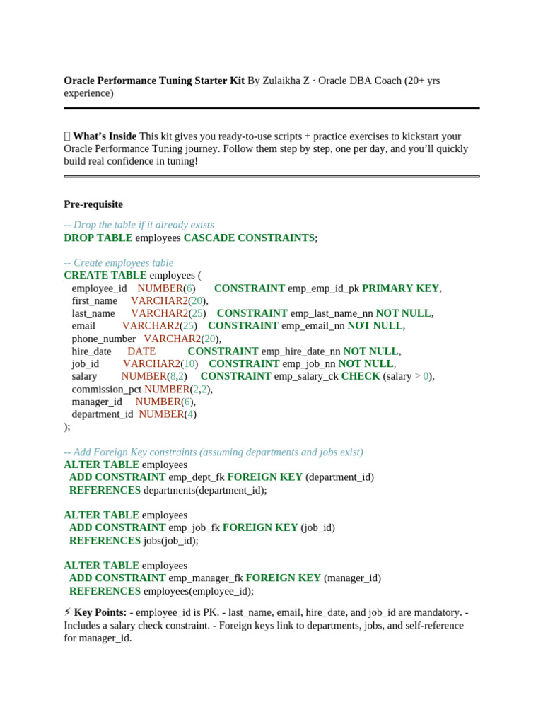 Oracle Performance Starter Kit | PDF | Computer Data | Information Retrieval