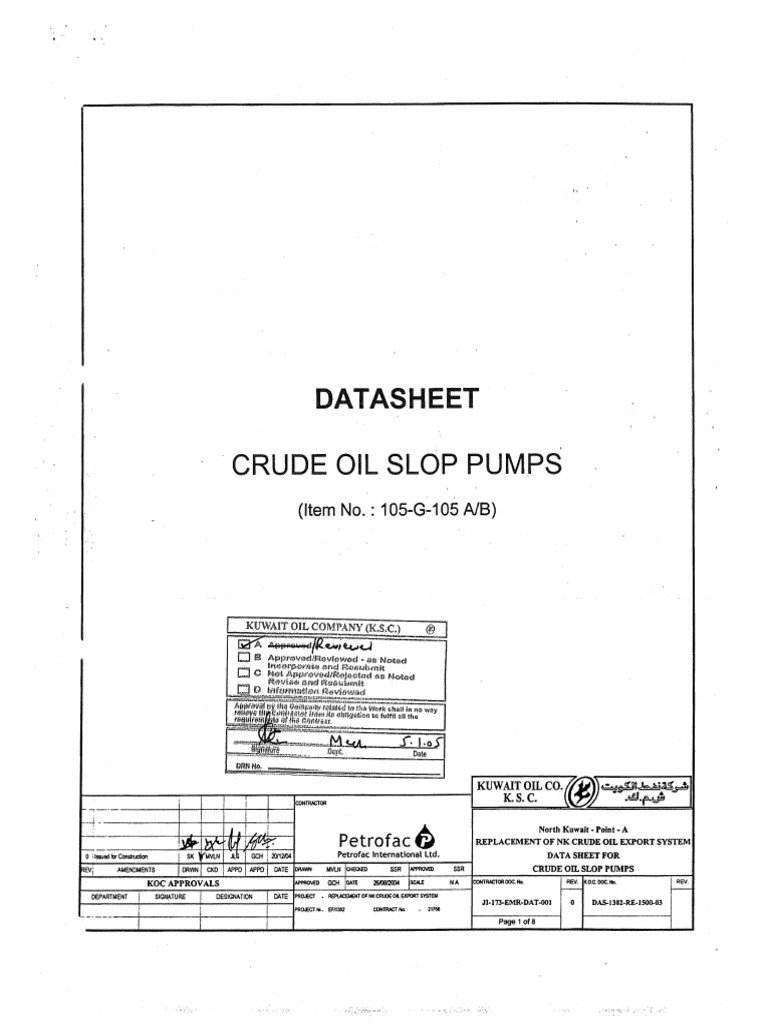 Point (A) Datasheet Slop Pumps | PDF