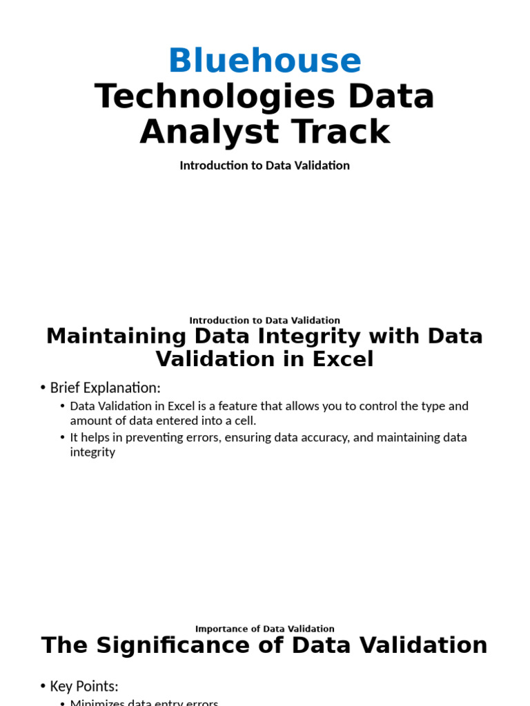 Introduction To Data Validation | PDF | Microsoft Excel | Data