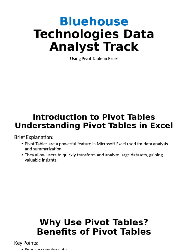 Pivot Table | PDF