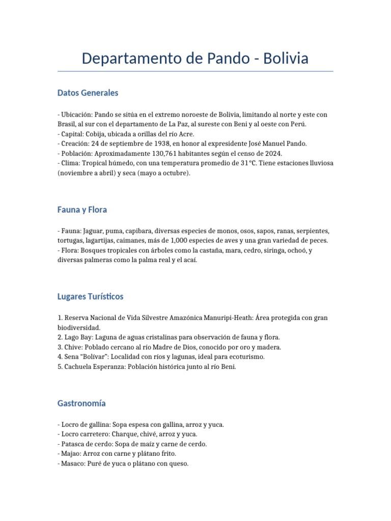 Informe Escolar Pando | PDF