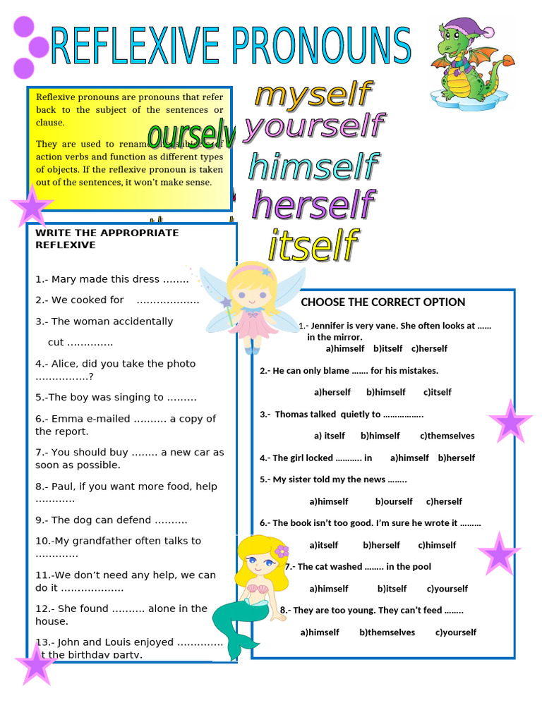 04 Reflexive-Pronouns Grammar Tests | PDF