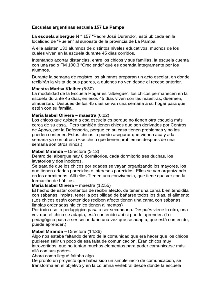 Escuelas Argentinas Escuela 157 La Pampa | PDF | Educación primaria | Escuelas