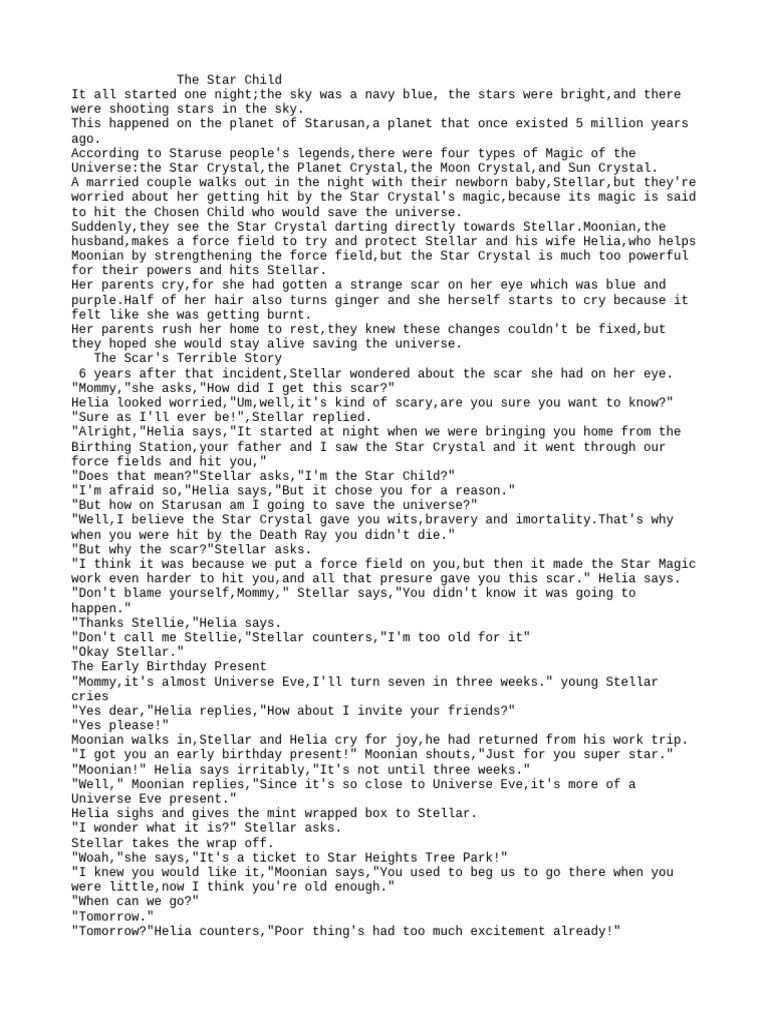 THe Star Child Story - April 1 Version | PDF