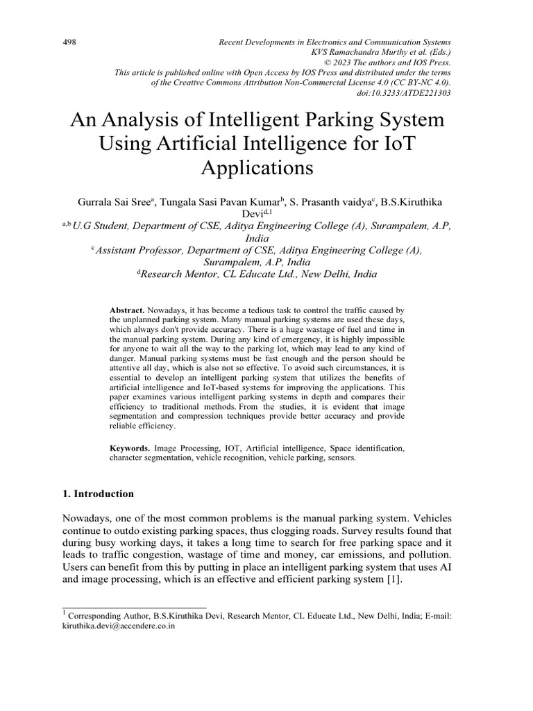 Intelligent AI Parking System Analysis | PDF | Artificial Intelligence ...