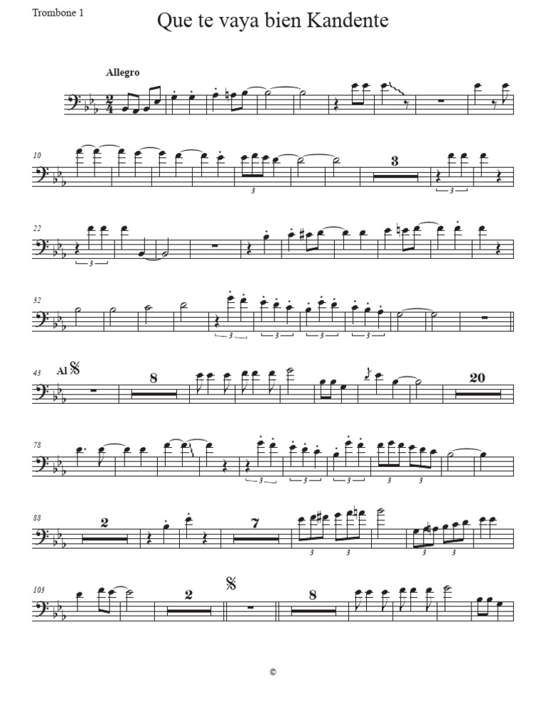 Que Te Vaya Bien - Trombone 1 | PDF