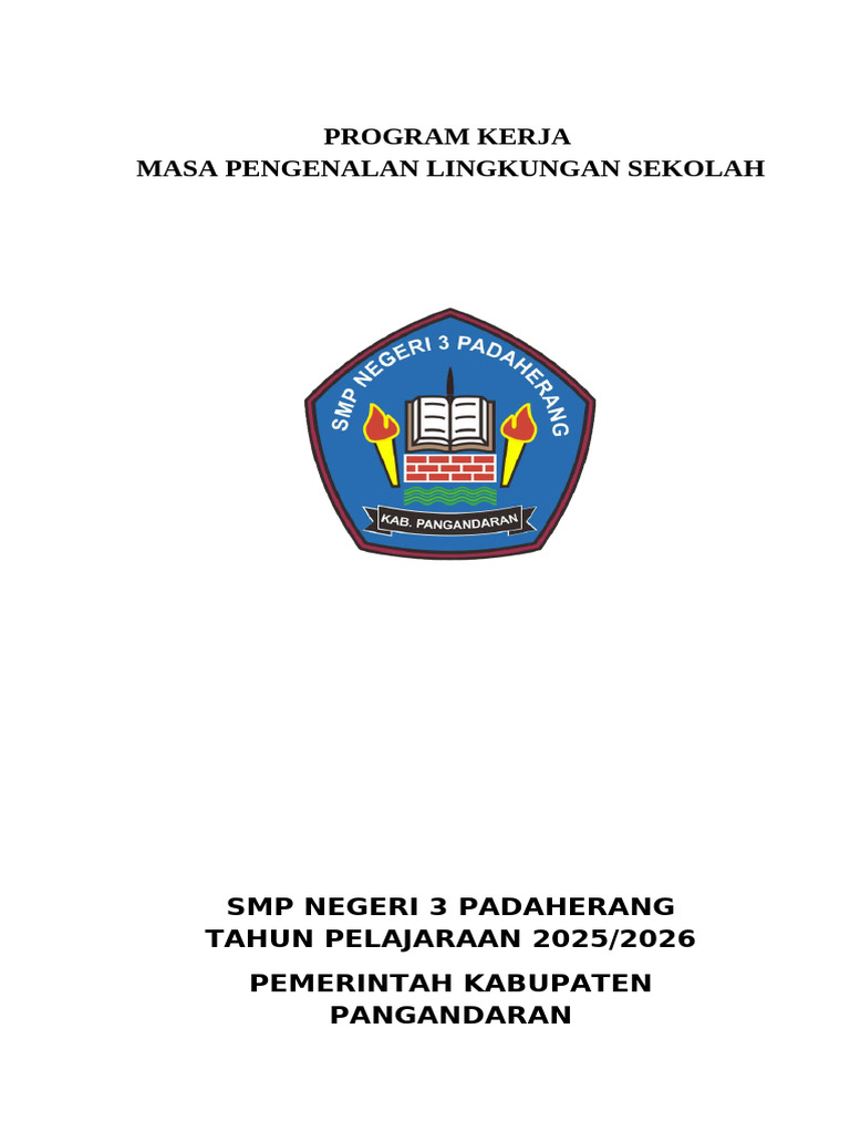 Program Kerja MPLS SMPN 3 Padaherang 2025 | PDF