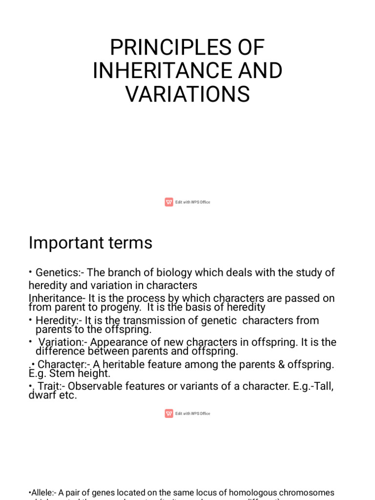 CH5 PRINCIPLES OF INHERITANCE AND VARIATIONS Mende - 250715 - 134732 ...