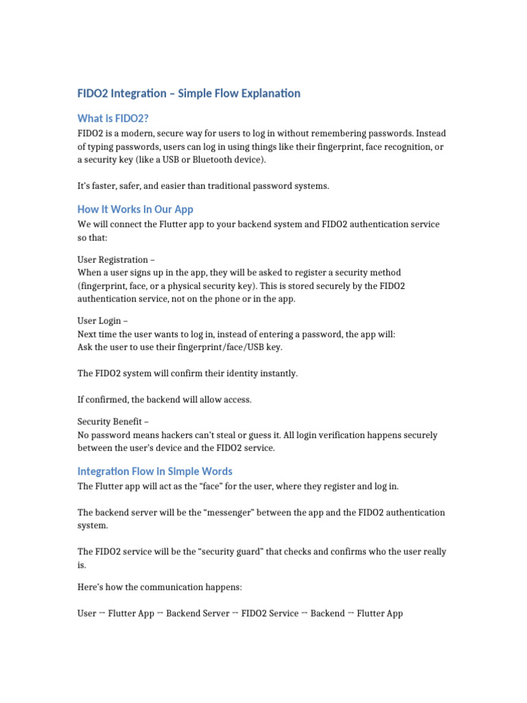 FIDO2 Authentication Flow Explained | PDF