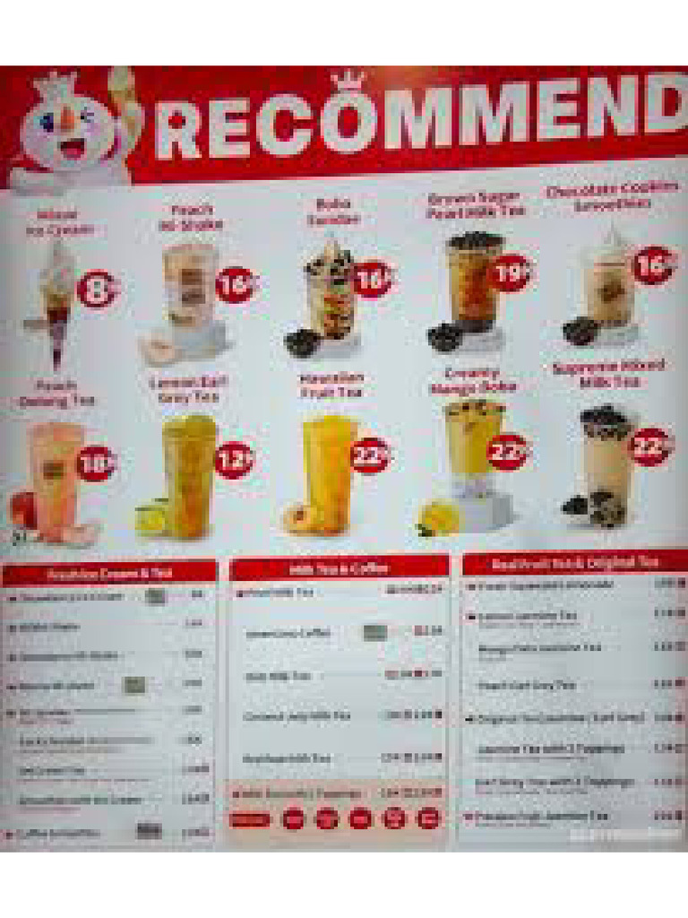 Menu Mixue | PDF