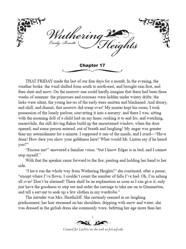Wuthering Heights 017 Chapter 17 | PDF | Wuthering Heights | Heathcliff ...