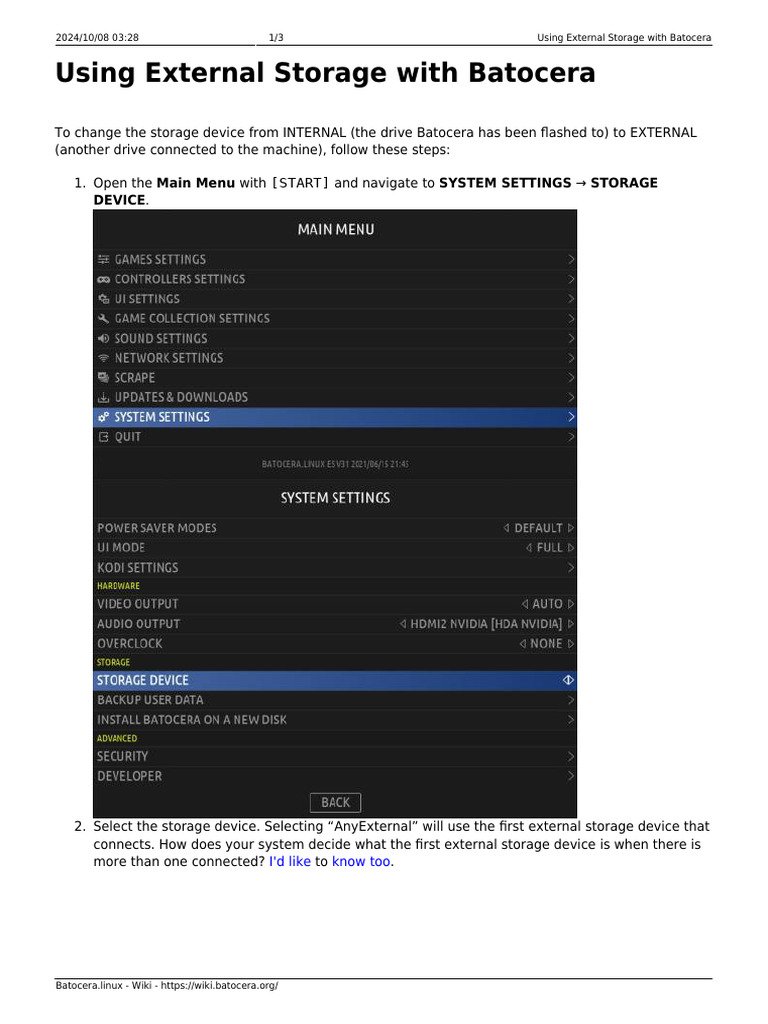Using External Storage in Batocera | PDF | Computer File | Computer ...