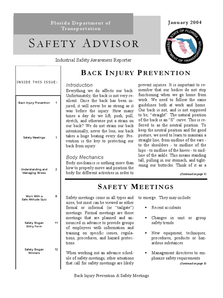 Back Injury Prevention & Safety Meetings: Strategies for Protecting ...