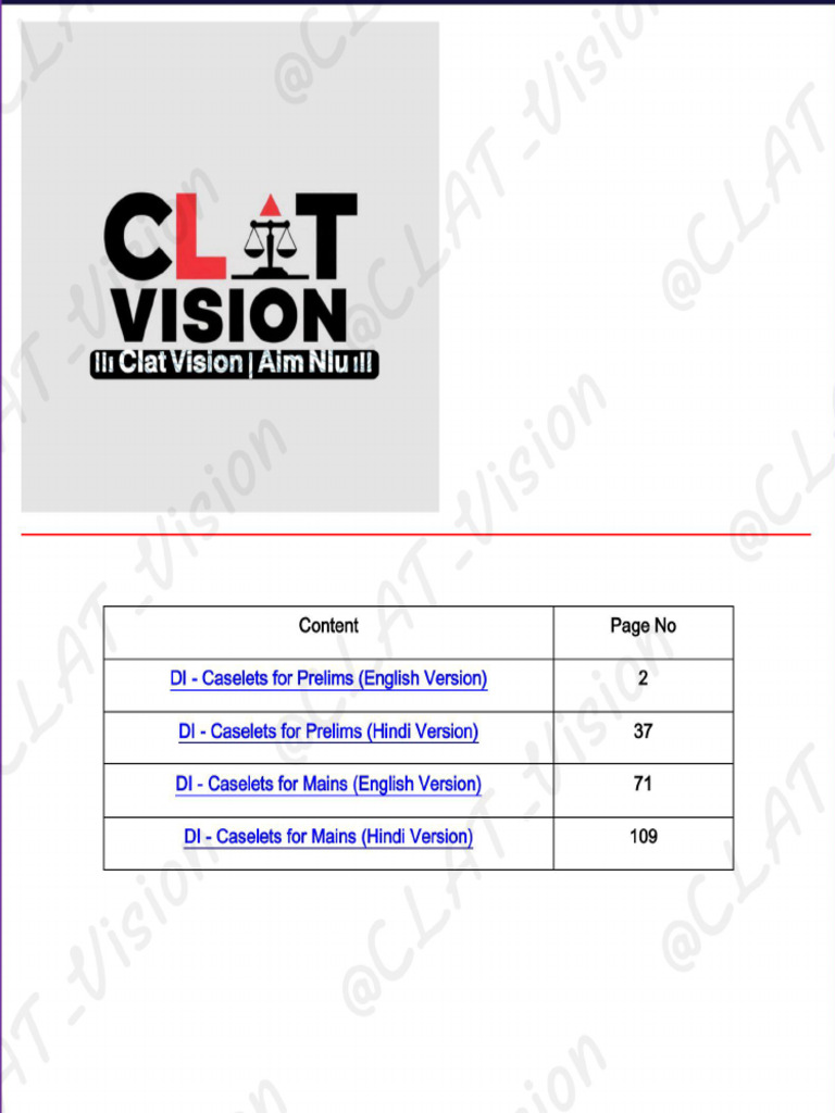 Quants 100 Caselets (@CLAT - Vision) | PDF