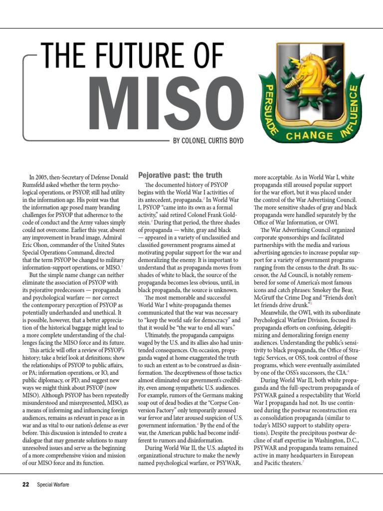Future of MISO | PDF | Propaganda | Military