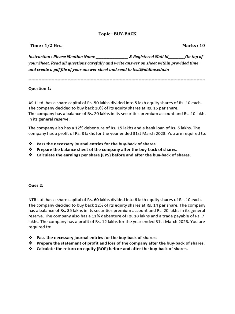 Subjective Buy Back Lyst7338 | PDF