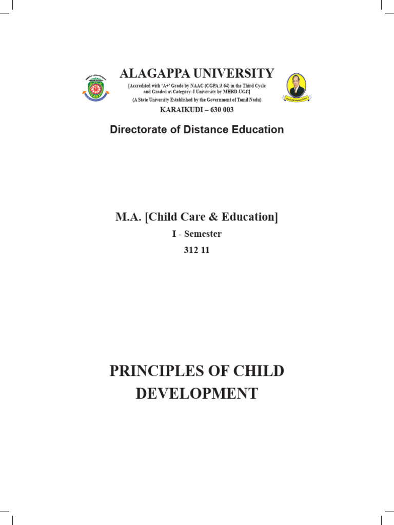 PG - M.A. - Child Care and Education - 312 11 - Principles of Child ...