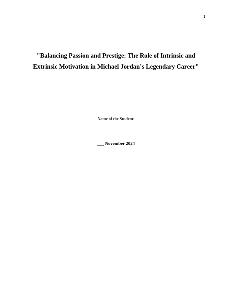 Intrinsic and Extrinsic Motivation | PDF | Motivational | Motivation