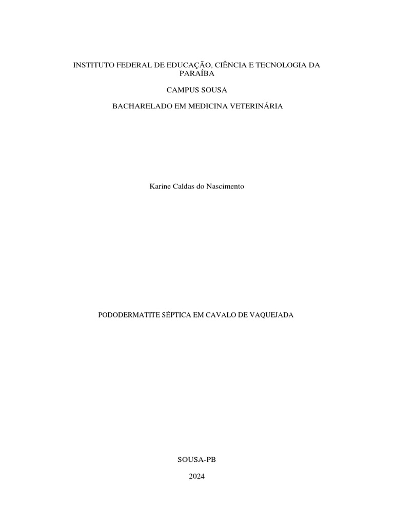 Pododermatite Séptica em Cavalos Vaquejada | PDF | Laser