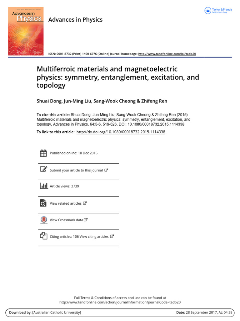 Multiferroic Materials and Magnetoelectric | PDF | High Temperature ...