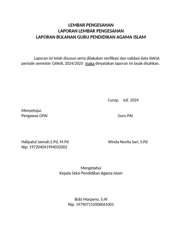 Lembar Pengesahan | PDF