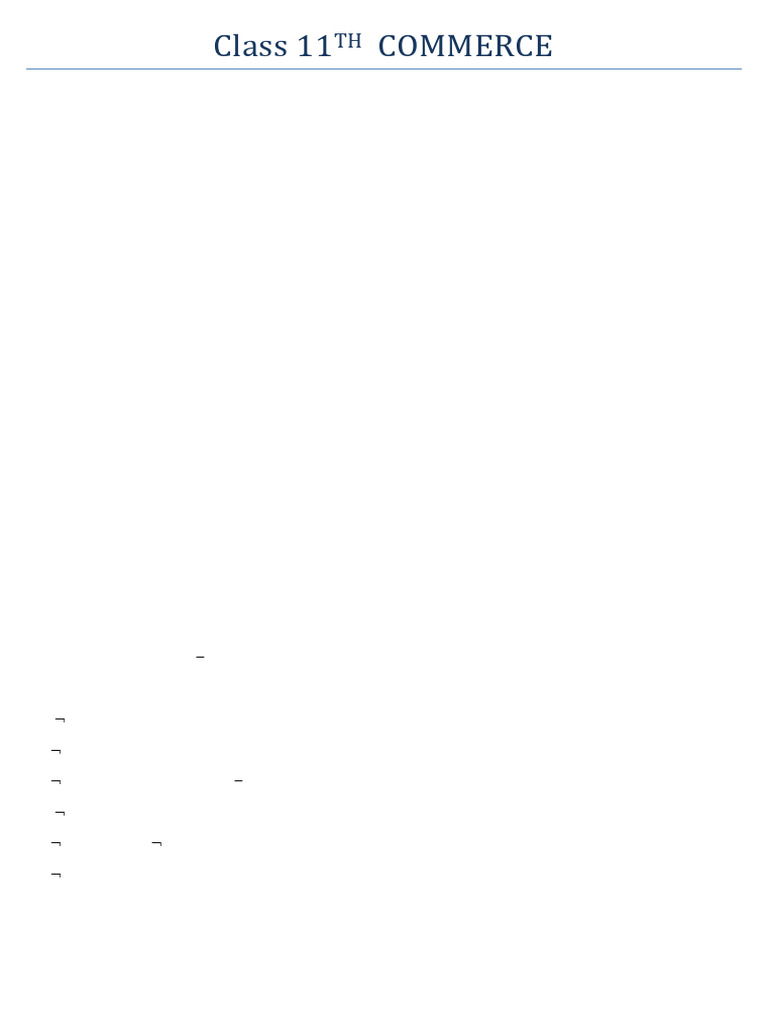 Class 11th Commerce | PDF