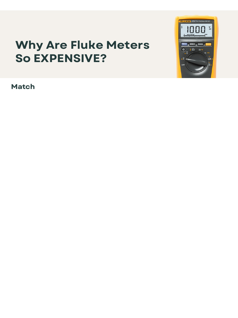 Understanding Fluke Meter Costs | PDF | Calibration | Electrical ...