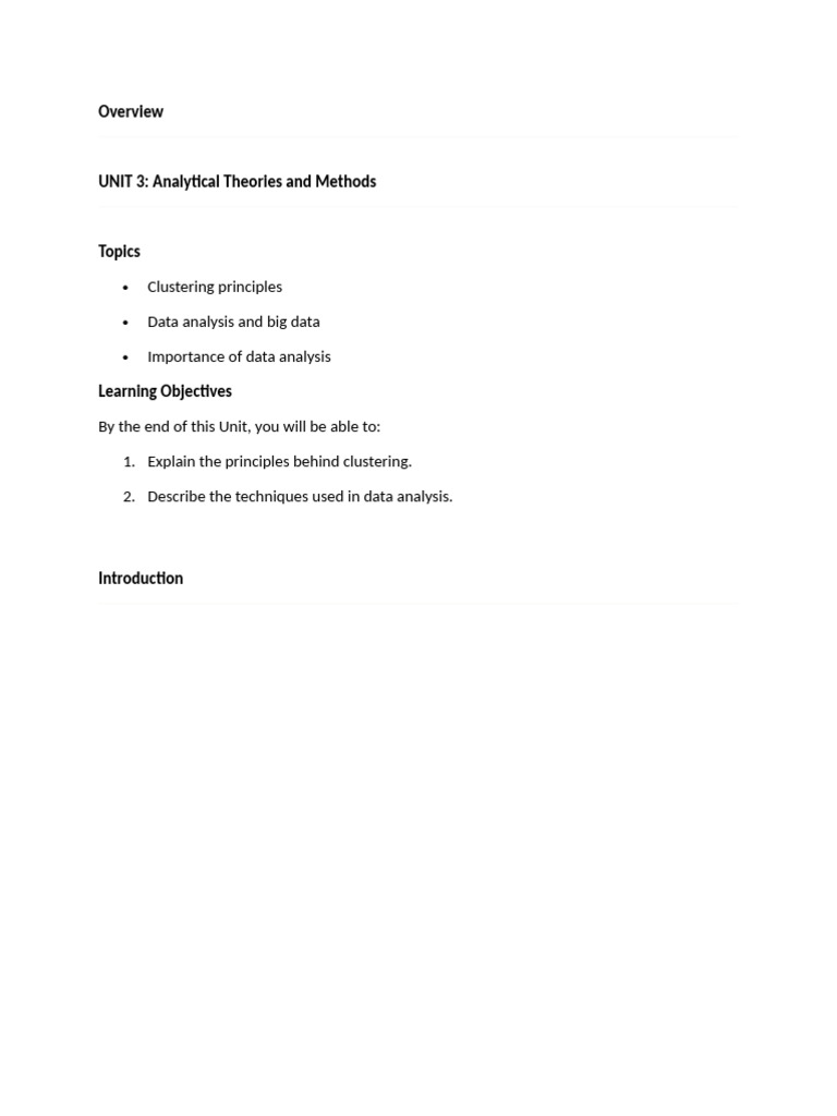 Big Data Unit 3 Resources Links | PDF | Cluster Analysis | Data Analysis