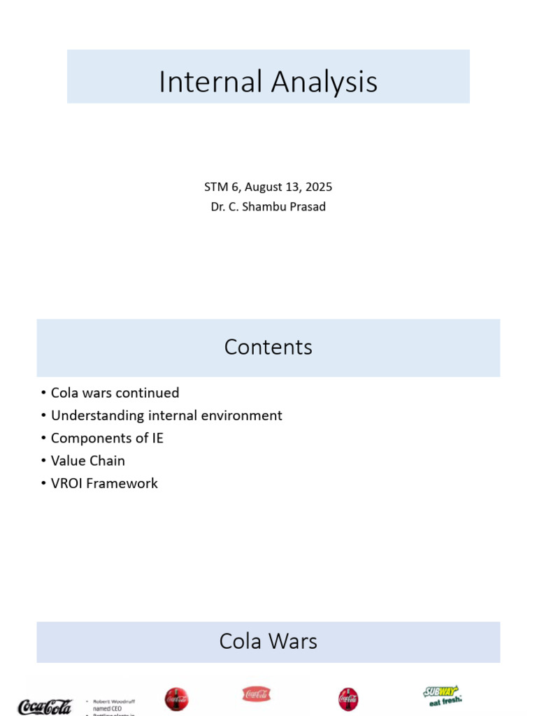 Internal Analysis for Competitive Advantage | PDF | Competitive ...