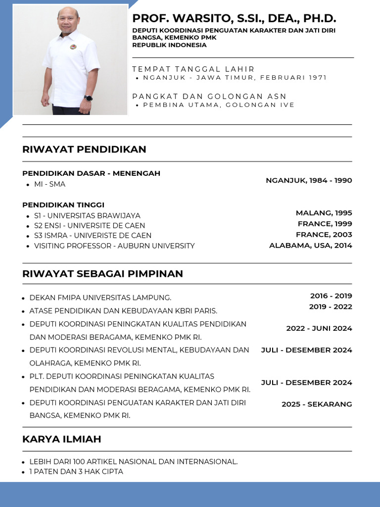 CV Prof Warsito 2025 | PDF