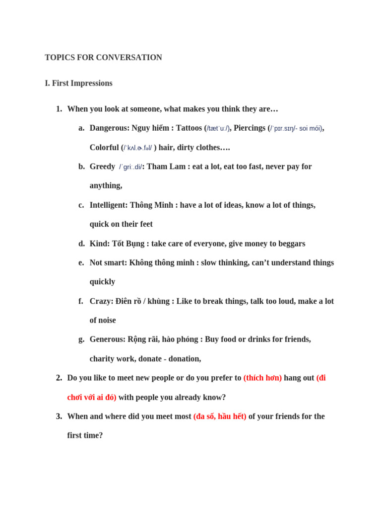 English Conversation Topics Guide | PDF | English Language