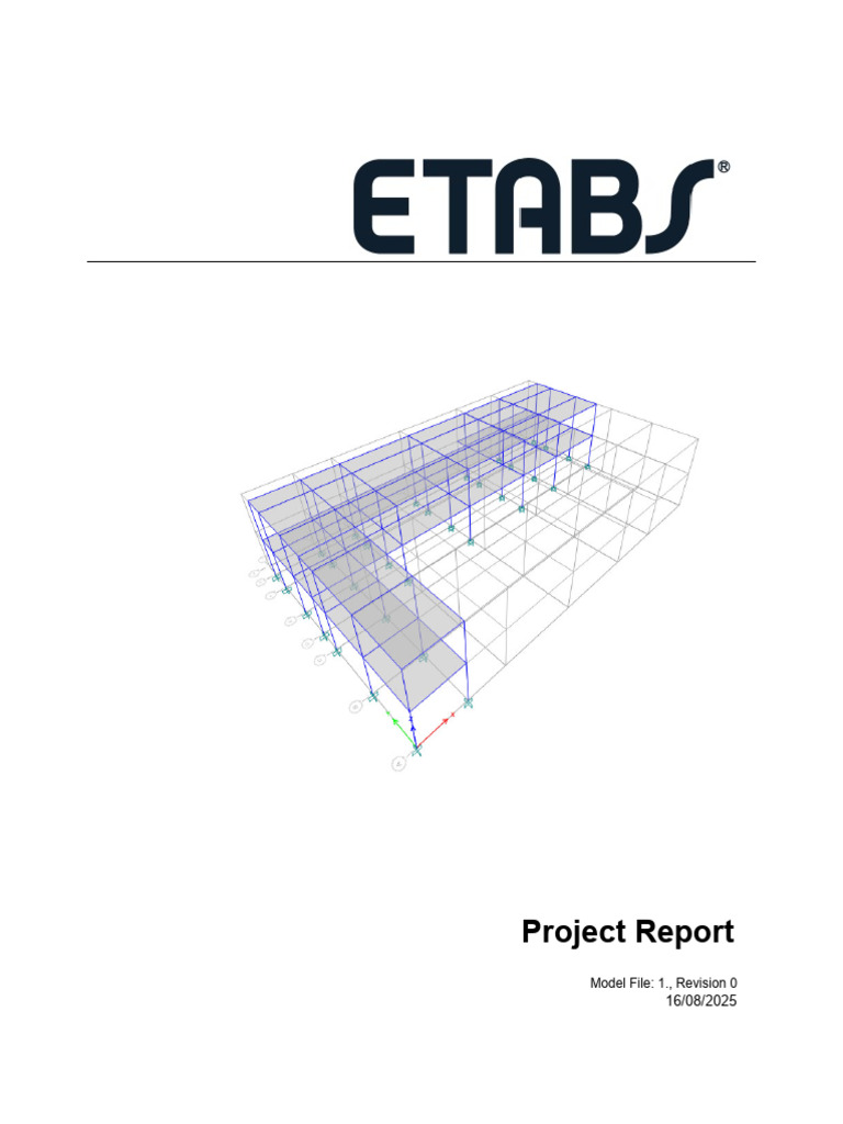 ETABS v20.2.0 Project Report Overview | PDF | Cartesian Coordinate System