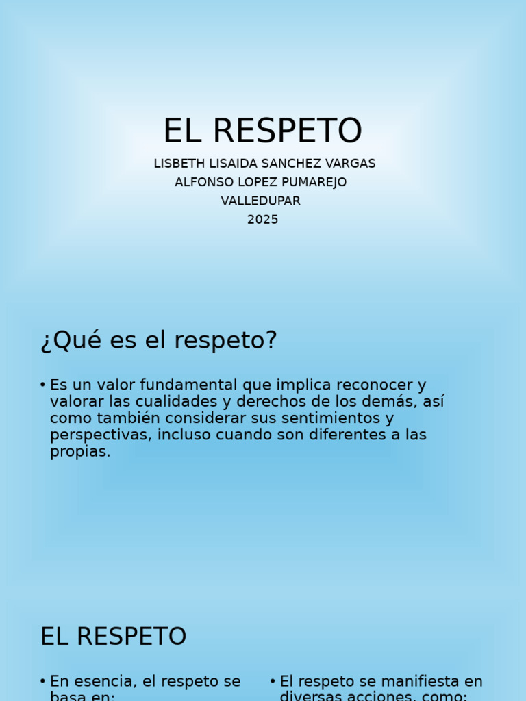 Importancia y Componentes del Respeto | PDF | Autoestima | Psicología ...